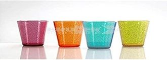 Brunner 0830208N.C9N Oxigen, Lot de 4 verres empilables pour camping-car, camping et bateau, 30 Cl, couleurs assorties, verres anti-rupture, M (60% acrylique/