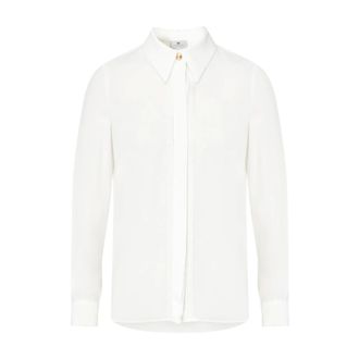 Elisabetta Franchi Femme, Blouses et Chemises, Blanc, Taille: 46 FR Chemise Ivoire