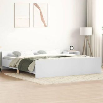 vidaXL Bettgestell mit Kopf- und Fu&szlig;teil Wei&szlig; 180x200 cm vidaXL
