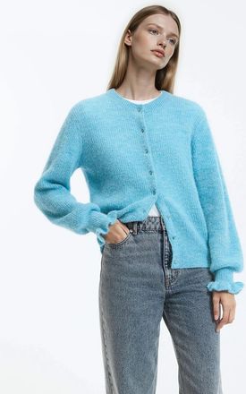 La Redoute Collections Cardigan Boutonn&eacute; Alpaga Et Laine M&eacute;lang&eacute;s