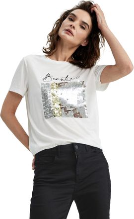 DeFacto Damen Basic Shirt V-Ausschnitt Casual Tops T-Shirts