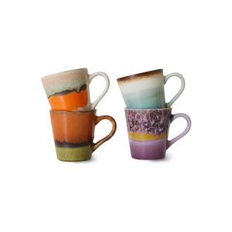 HKliving Tasses en gr&egrave;s - Set de 4 HKliving