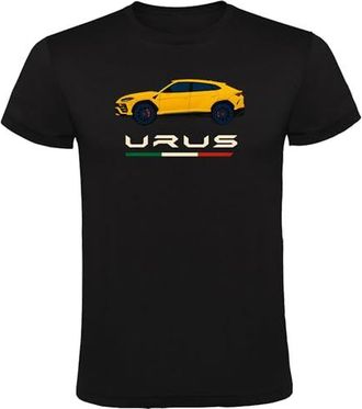 Generico T-shirt noir avec design sportif Lambo Urus - Style exclusif pour les amateurs de moteur et de vitesse, Noir, M