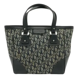Dior Pre-owned Trotter Canvas Leather Tote Bag - - Pre-owned - Damen - Blau - ONE SIZE