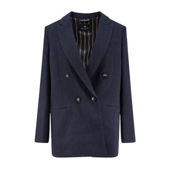 Etro Zweireihiger Stretch-Wollblazer - - Jackets - Damen - Blau - M
