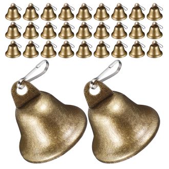 Holibanna 40 St&uuml;ck Vintage Metall H&auml;ngeglocken mit Klarem Klang Retro Christbaumschmuck Girlandengl&ouml;ckchen und Deko Anh&auml;nger f&uuml;r Weihnachtsdeko Party und Bastel