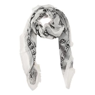 Alexander McQueen Wei&szlig;er Schal mit Trompe LOeil Print - - Accessories - Herren - Wei&szlig; - ONE SIZE