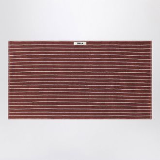 Tekla R&ouml;tlich-braunes gestreiftes Badetuch 50x90 cm