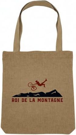 Fabulous Sac Shopping Tote Bag Aspect Lin - Roi de la Montagne V&eacute;lo France Cyclisme VTT - Sac de Courses Toile Epaisse 360g Beige Naturel Cabas Port&eacute; Epaule So