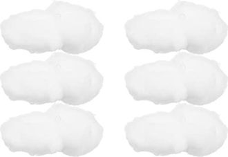 Pretyzoom Pendentif Nuage Suspendu D&eacute;coration Mariage 3D en Coton 30X15X15 Cm Ornement Maison F&ecirc;te Ambiance Naturelle 6 Pi&egrave;ces