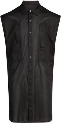 Rick Owens Chemise droite mi-longue en coton
