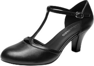 Dream Pairs Escarpins Femme Petit Talon &agrave; Lani&egrave;re T, Chaussures R&eacute;tro &Eacute;l&eacute;gantes et Confortables pour Soir&eacute;e, Mariage et Occasions Formelles,Size 41.5,Noir-PU,SDPU