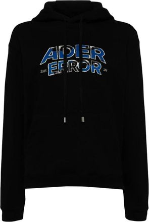 Ader Error Homme, Sweatshirts et sweats &agrave; capuche, Noir, Taille: XL Sweat &agrave; capuche Logo Effet Vieilli