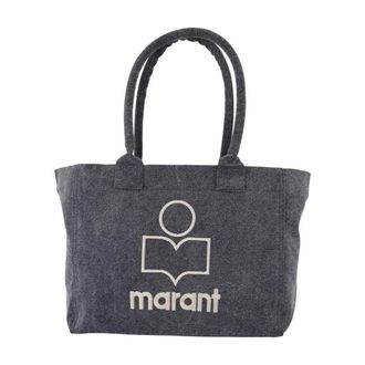 Isabel Marant Isabel Marant Shopper & Totes - Zipped Shopping Bag In Soft Faded Black Cotton - Gr. unisize - in Grau - f&uuml;r Damen