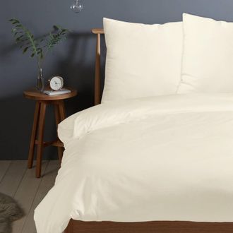 Pizuna 400 Fadenzahl aus Baumwolle Bettw&auml;sche Neu Elfenbein, 100% Langstaple Baumwolle Bettbezug und Kissenbezug, 100% Baumwolle Mako Satin 2-Teilig Bettw&auml;sc