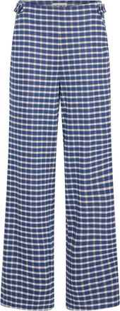 Ichi IHKATE Damen Hose Stoffhose Regular fit, Größe:XL, Farbe:Medieval Blue Check (204151)