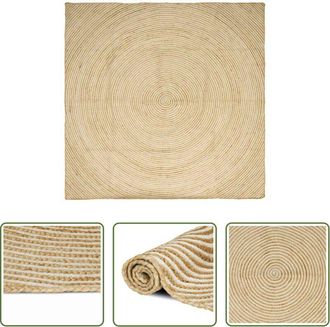 vidaXL Jute - Teppich Nat&uuml;rlich und Wei&szlig; 240 x 240 cm Jute