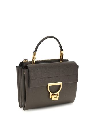 Coccinelle Womens Arlettis Handbag Fango Calf Leather Bos Taurus Handbags Hand Bags