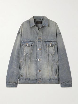 Balenciaga Oversized-jeansjacke - Blau