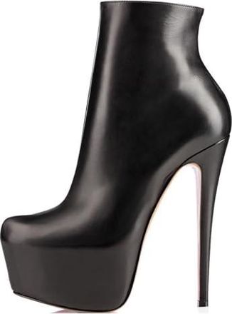 EDEFS Bottines Classiques Femme - Plateforme Bottes Femme - Chaussures &agrave; Talons Hauts - Noir 39