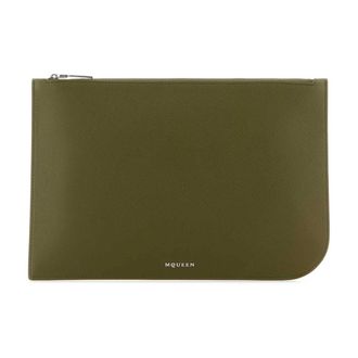 Alexander McQueen Gr&uuml;ne Leder Sling Pouch - - Bags - Herren - Gr&uuml;n - ONE SIZE