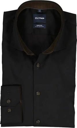 Olymp Herren Hemden schwarz Baumwoll-Stretch