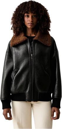 Twinset Bomber Actitude en similicuir - Femme - Vestes - Noir - Taille: 36 FR