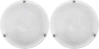 Eglo Deckenlampe Salome, 1 flammige Deckenleuchte klassisch, Wohnzimmerlampe aus Metall und Alabaster-Glas, K&uuml;chenlampe in Chromfarben, Wei&szlig;, Flurlampe Dec