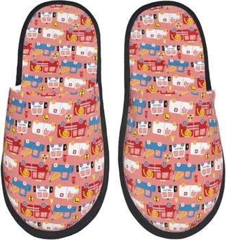 Generic Pantoufles Unisexes Dessin Anim&eacute; Avec &Eacute;l&eacute;ments De Circulation &Agrave; Imprimer Maison Chaussures Confort Lavable Pantoufles Pour Invit&eacute;s, Pour Mariage, Femm