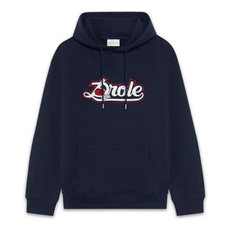 Dr&ocirc;le de Monsieur Blauer Pullover mit Dr&ocirc;le Rose Stickerei - - Sweatshirts & Hoodies - Herren - Blau - XL