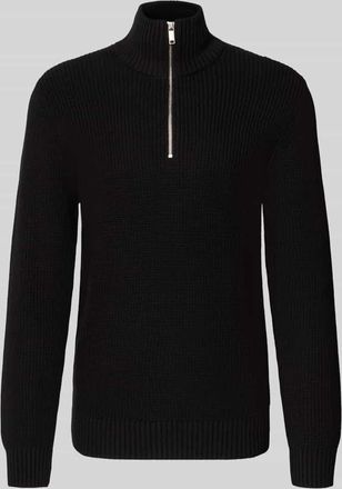 Mc Neal Slim Fit Strickpullover aus reiner Baumwolle mit Troyer-Kragen