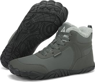 Mishansha Damen Herren Barfu&szlig;schuhe Winter Warm Gef&uuml;ttert Winterschuhe Outdoor rutschfest Barfuss Winterstiefel Bequem Leicht Winterboots mit Zero-Drop Solhe un