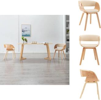 vidaXL Esszimmerstuhl Creme Bugholz und Kunstleder - Esszimmerstuhl - Creme - Bugholz - Kunstleder - Bequemes Sitzen