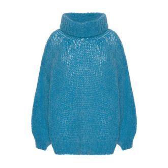 Americandreams Pepper Roll Neck Alpaca Pullover - - Knitwear - Damen - Blau - ONE SIZE