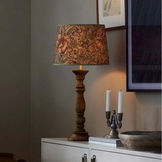PR Home [GEBRAUCHT] B-Ware Pr Home Tischleuchte Lampe Lodge Sofia Theo Holz Textil Braun Bunt Schalter 50cm