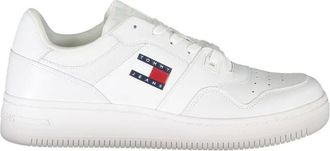 Tommy Hilfiger Homme, Chaussures, Blanc, Taille: 42 EU Baskets Homme en Cuir Blanc &Eacute;l&eacute;gant