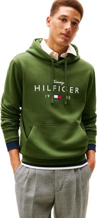 Tommy Hilfiger Herren Brand Love Big Hilfiger Hoodie Mw0Mw41427 Kapuzenpullover, Green (Mountain Pine), XXL