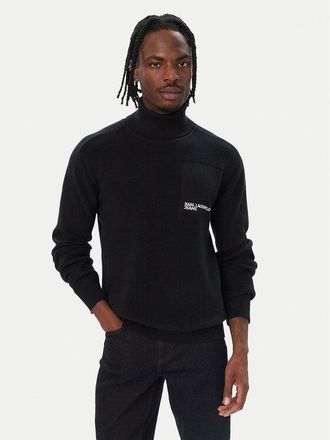 Karl Lagerfeld Rollkragenpullover B4M18023 Schwarz Regular Fit