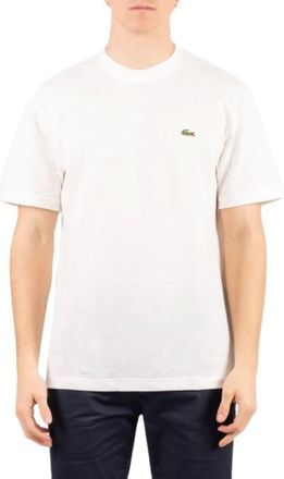 Lacoste Homme, Tops, Blanc, Taille: XS T-shirt en piqu&eacute; de coton et lin