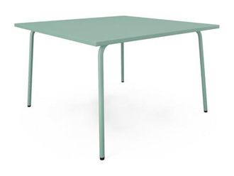 Vente-Unique Table de Jardin carrée L.120 cm en métal - Vert Amande - MIRMANDE de MYLIA