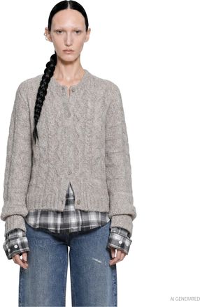 Acne Studios Layered Cable Knit Cardigan
