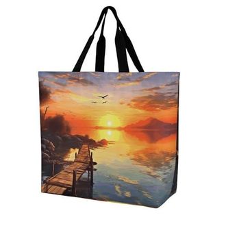 Generic Paysage Du Coucher De Soleil Sac Fourre-Tout L&eacute;ger Sacs Grand Sac Fourre Tout Pour Gym Universit&eacute; Voyage