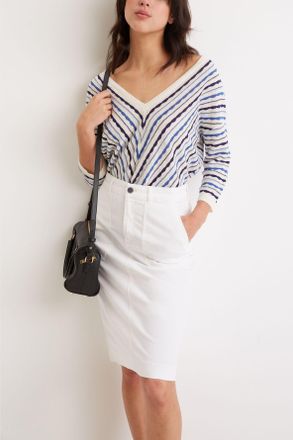 Gerard Darel Jupe droite en coton stretch - BERENGERE - Blanc