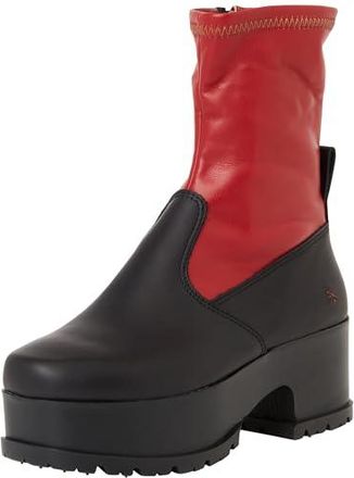Art Femme 1826 Manchester Botte Tendance, Noir, Rouge, 38 EU