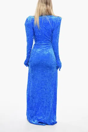 VETEMENTS Velourskleid DYNASTY mit Handschuh-Detail Vetements