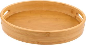 FOMIYES Oval Holzserviertablett Mit Zwei Grifflöchern Serviertablett Für Snacks Desserts Und Tee Rechteckiges Serviertablett Aus Massivholz Für Küche Und Zuha