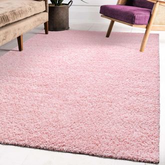 Impression Wohnzimmerteppich - Hochwertiger &Ouml;ko-Tex zertifizierter Fl&auml;chenteppich - Solid Color Teppich Hellrosa - Gr&ouml;&szlig;e 120x170