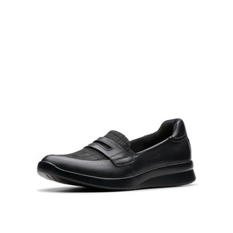 Clarks Ellowyn Penny-Schuhe f&uuml;r Damen, Kolorit Black Leather, Gr&ouml;&szlig;e: 41.5 EU