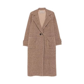 D.exterior Manteau en maille &agrave; boutonnage simple - Femme - Manteaux - Brun - Taille: 40 FR