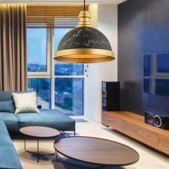 Opviq Elegant Black Chandelier, Adjustable Height 30-130 cm, Metal Body &Oslash;29 cm, E27 Socket Max 40W, Stylish Lighting for Modern Spaces, IP20 Rated